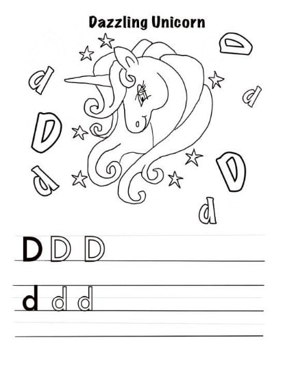 Unicorn Alphabet Coloring Pages, Alphabet Coloring Sheets, Tracing ...