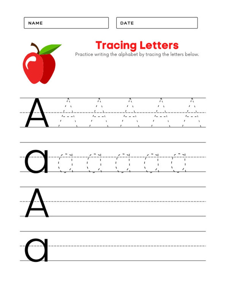 My Alphabet Book, Alphabet Tracing Sheets, Alphabet Workbook, Letter ...