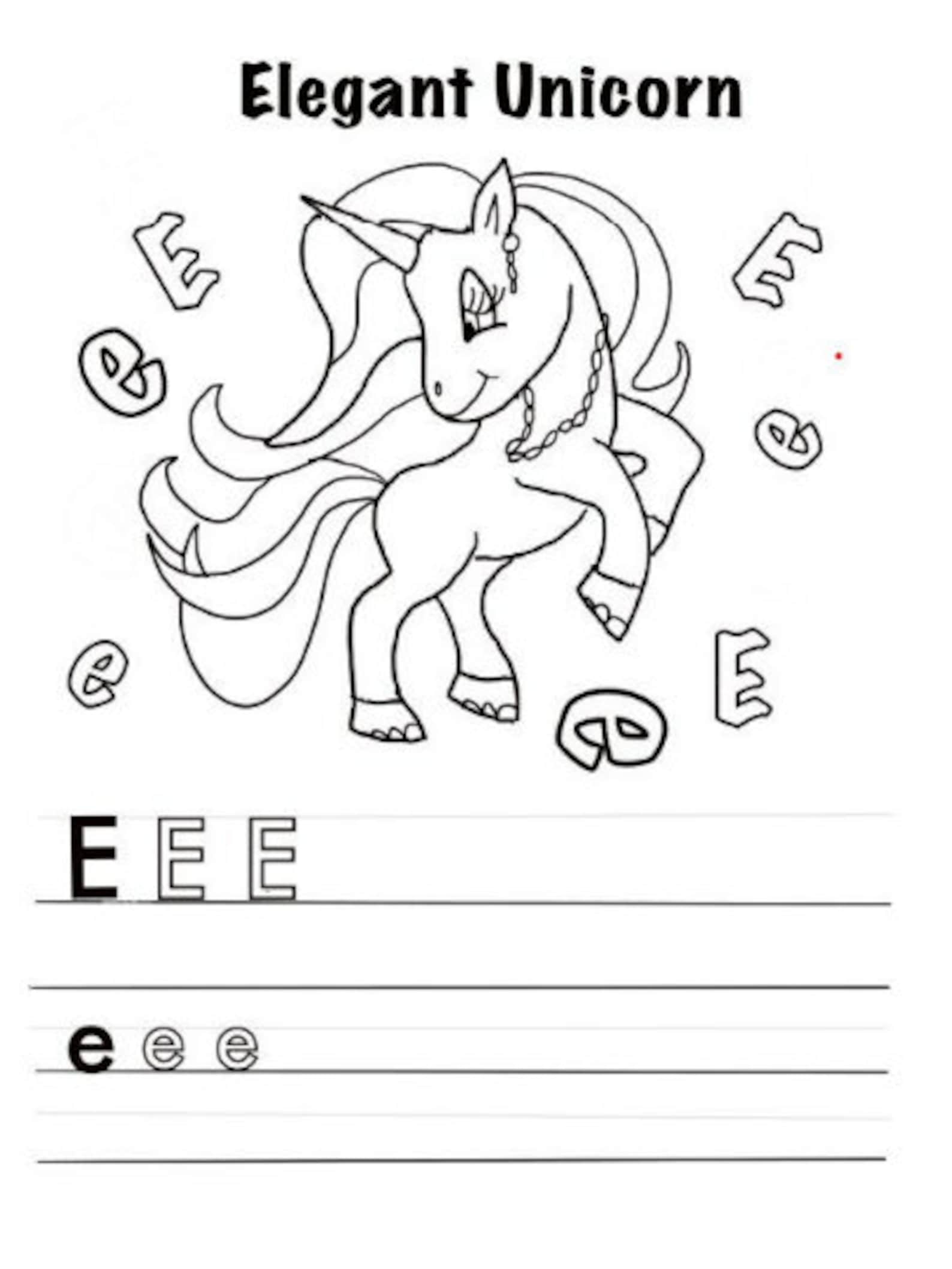 Unicorn Alphabet Coloring Pages, Alphabet Coloring Sheets, Tracing ...
