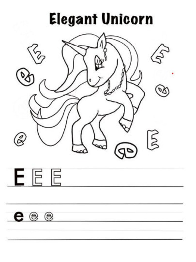 Unicorn Alphabet Coloring Pages, Alphabet Coloring Sheets, Tracing ...