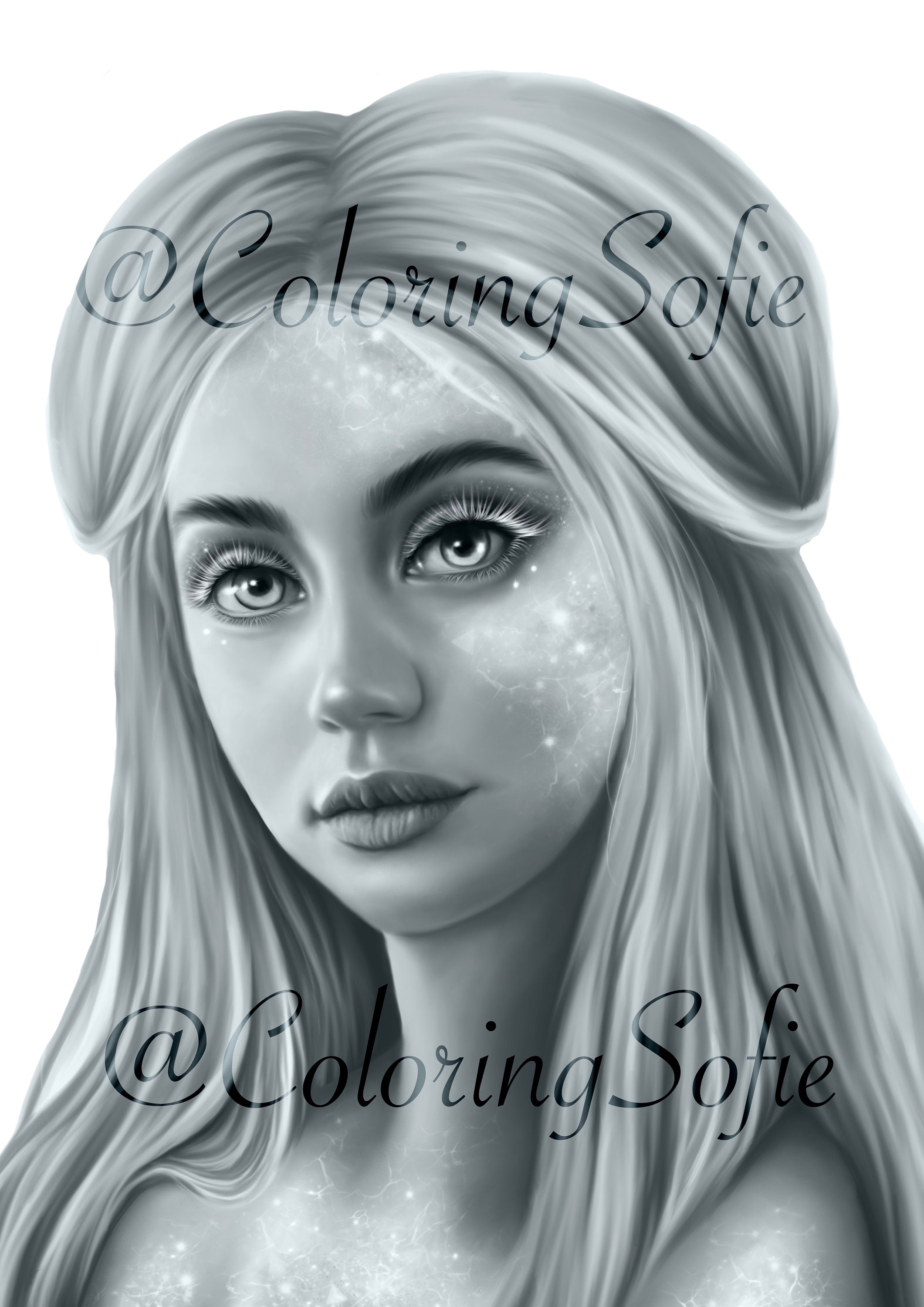 Printable Coloring Page Ice Girl - Etsy