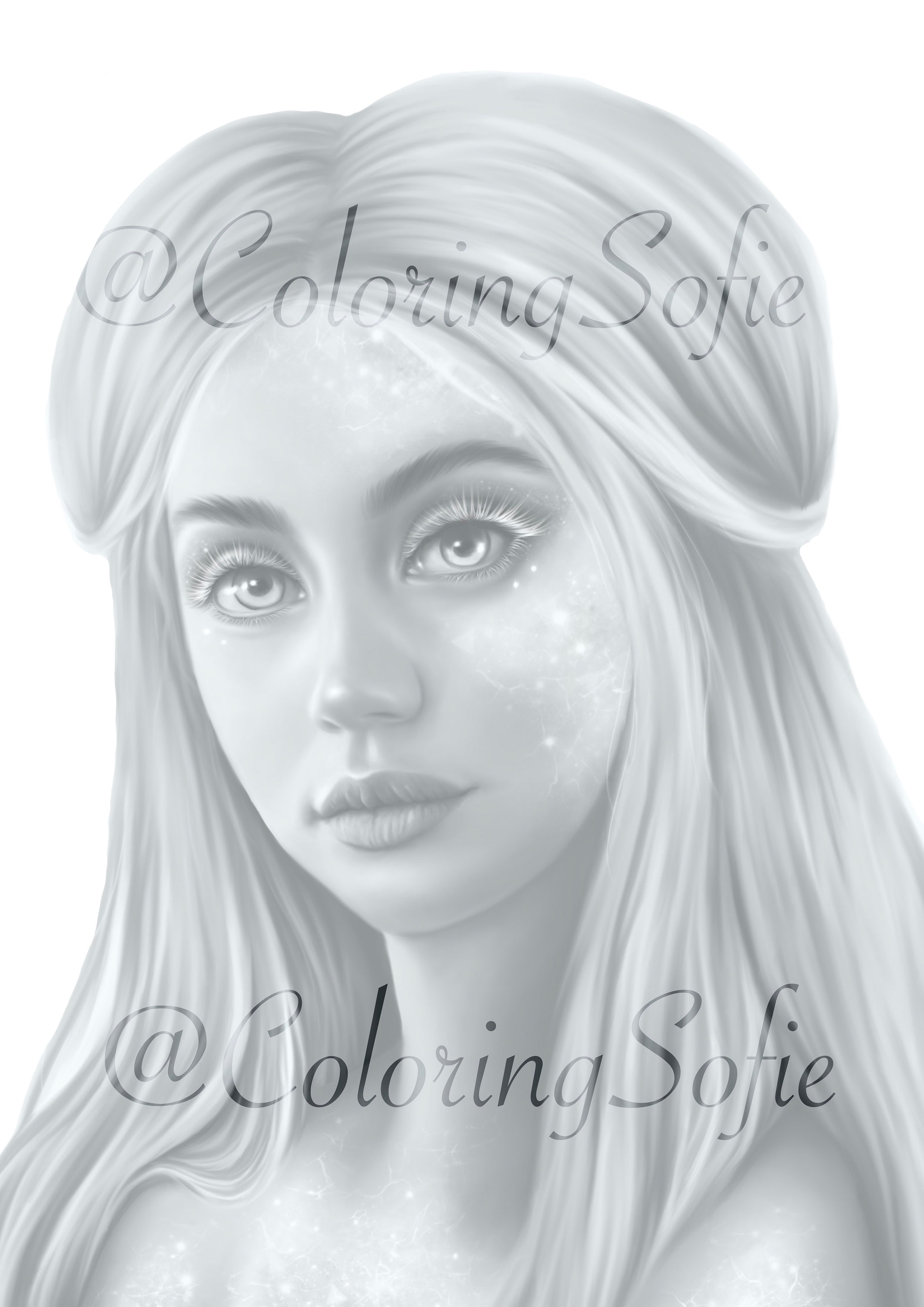 Printable Coloring Page Ice Girl - Etsy