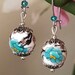 Ceramic Asian Painted Bead With Beautiful Bead Caps and Accented Silver ...