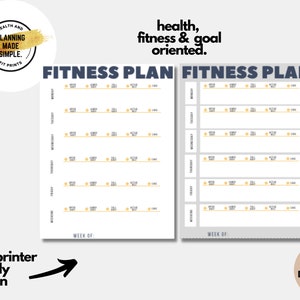 Printable Fitness Meal Plan, Printable Meal Plan, Weekly Meal Plan ...