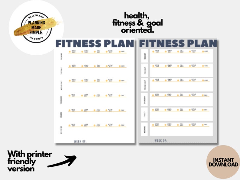 Printable Fitness Meal Plan, Printable Meal Plan, Weekly Meal Plan ...