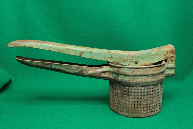 Vintage Kitchen Potato Ricer Masher Green Antique Rustic Farmhouse - Etsy