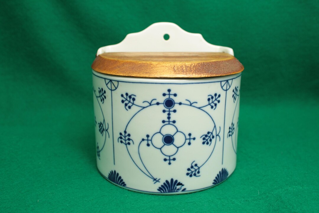 Vintage Ceramic and Wood Salt Box by KGG Germany - Etsy
