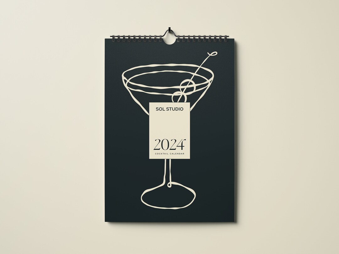Colourful Cocktail Calendar 2024 A3 Size Wall Art Kitchen Decor Monthly ...