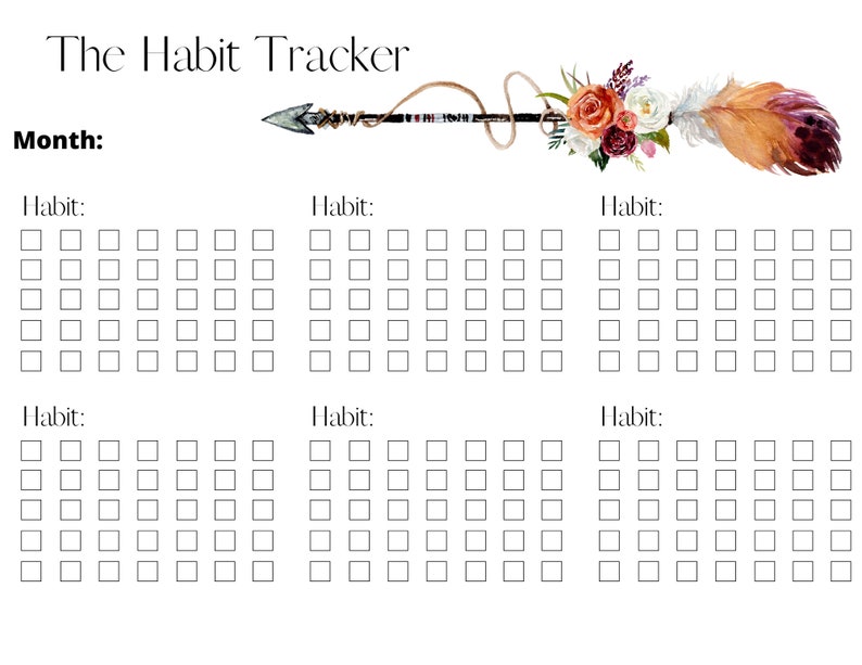 PRINTABLE Habit Tracker Goal Routine Monthly Tracker Goal - Etsy