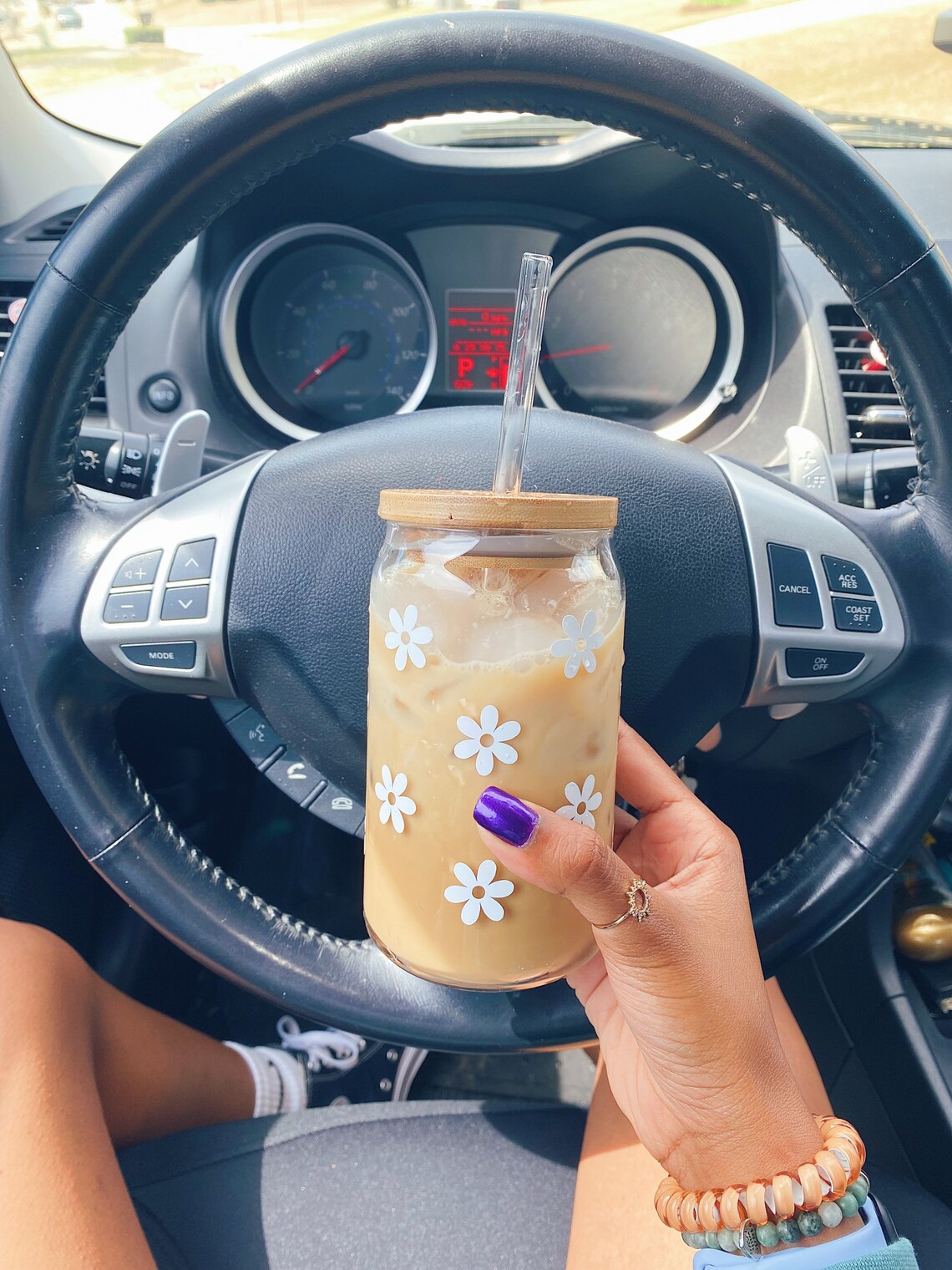 Daisy Beer Can Glass Flower Coffee Cup Morning Floral - Etsy