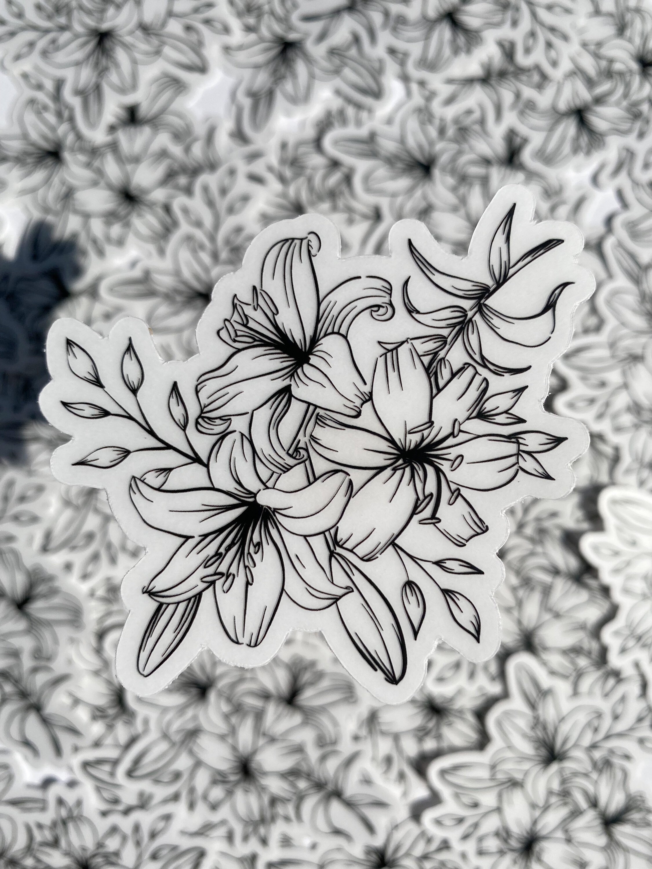 Clear Floral Sticker Clear Flower Laptop Sticker Clear - Etsy