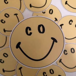 Smiley face state decal waterproof scratch resistant sticker | Etsy