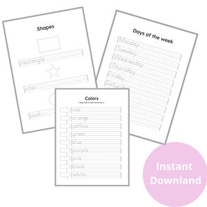 Handwriting Practice Pages - BUNDLE - ABC Tracing, Days of the Week ...