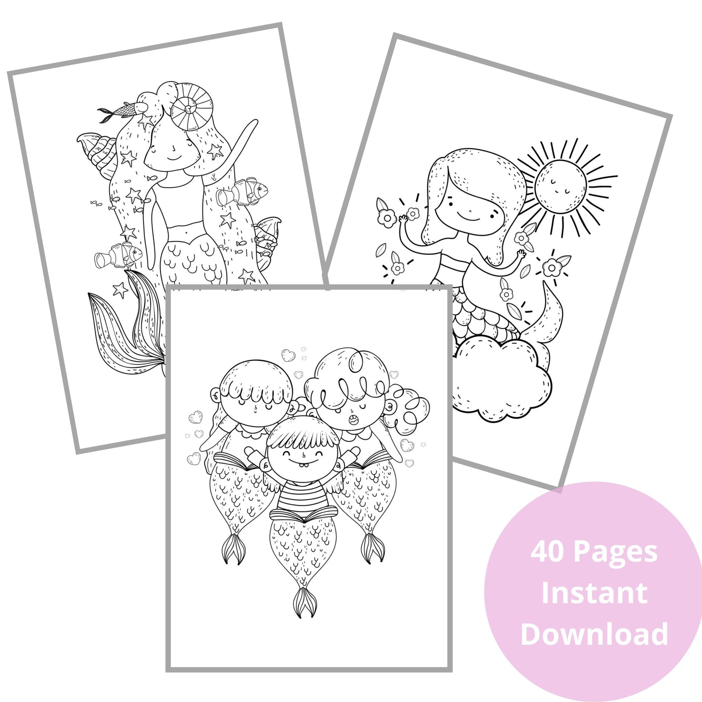 Summer Coloring Book, Beach Coloring Pages for Kids, 40 Printable Pages ...