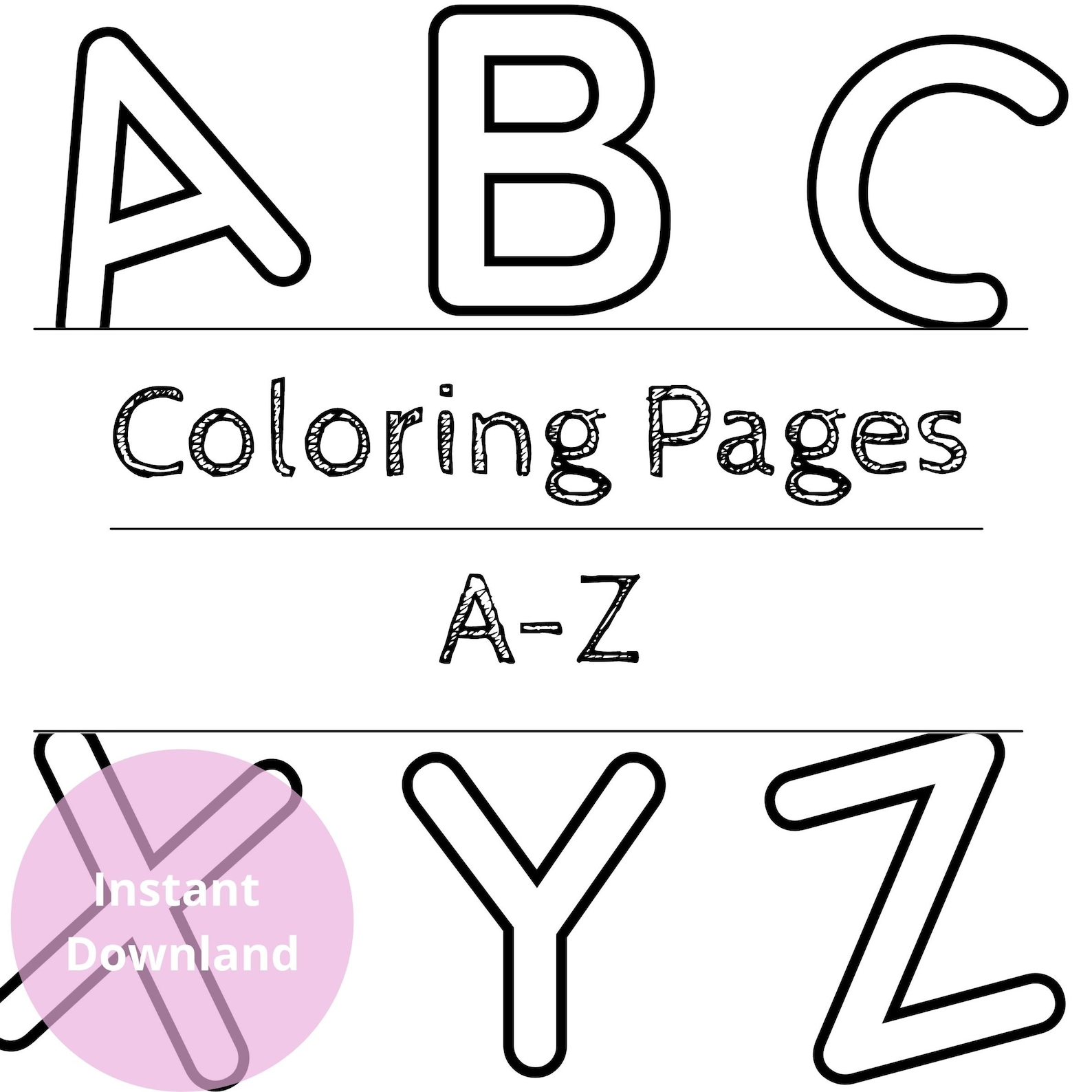 Coloring Pages A-Z Alphabet Printable, ABC Coloring Letters Book ...