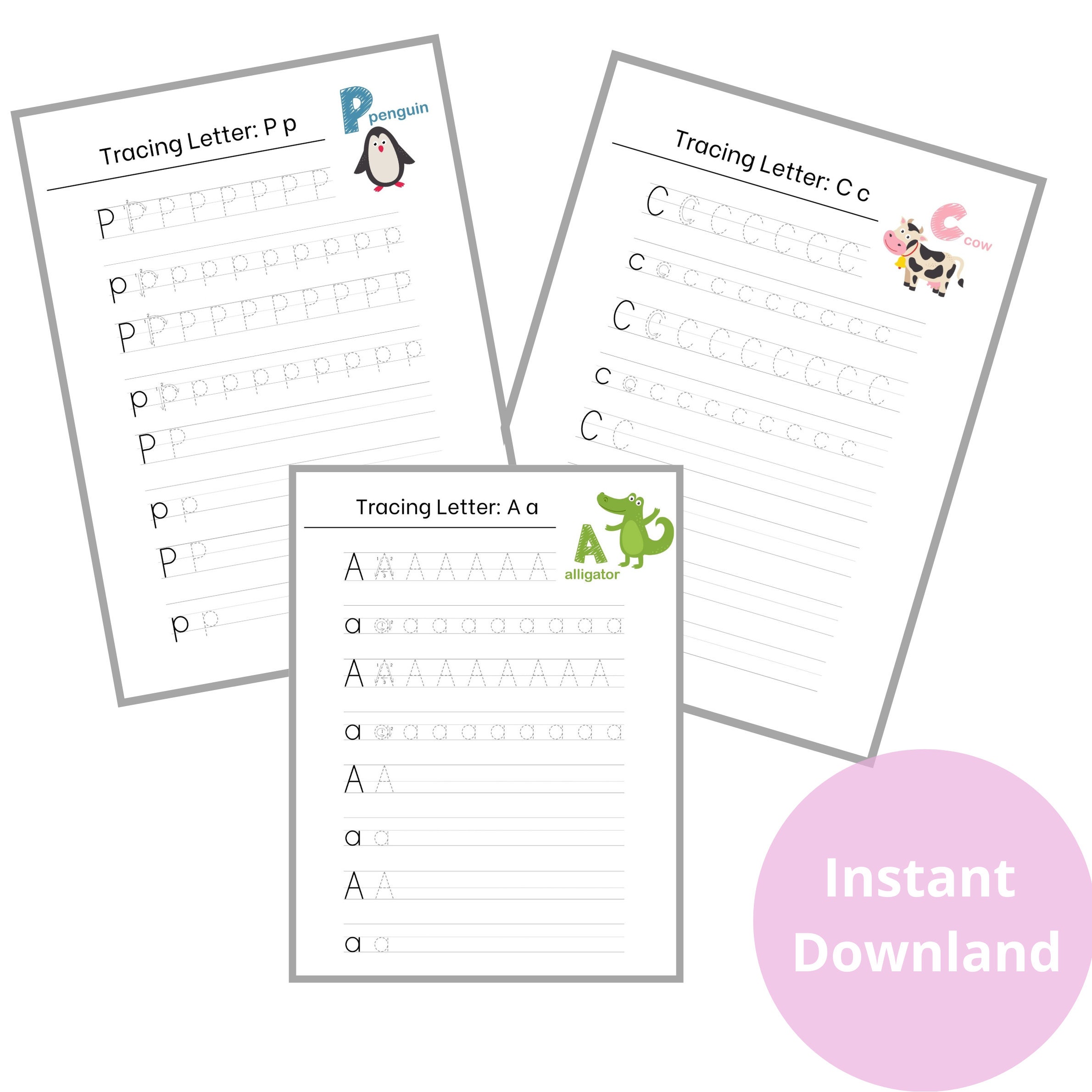 Handwriting Practice Pages BUNDLE ABC Tracing Days of the - Etsy