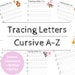 Cursive Letters Handwriting Practice Printable Worksheet, Alphabet ...