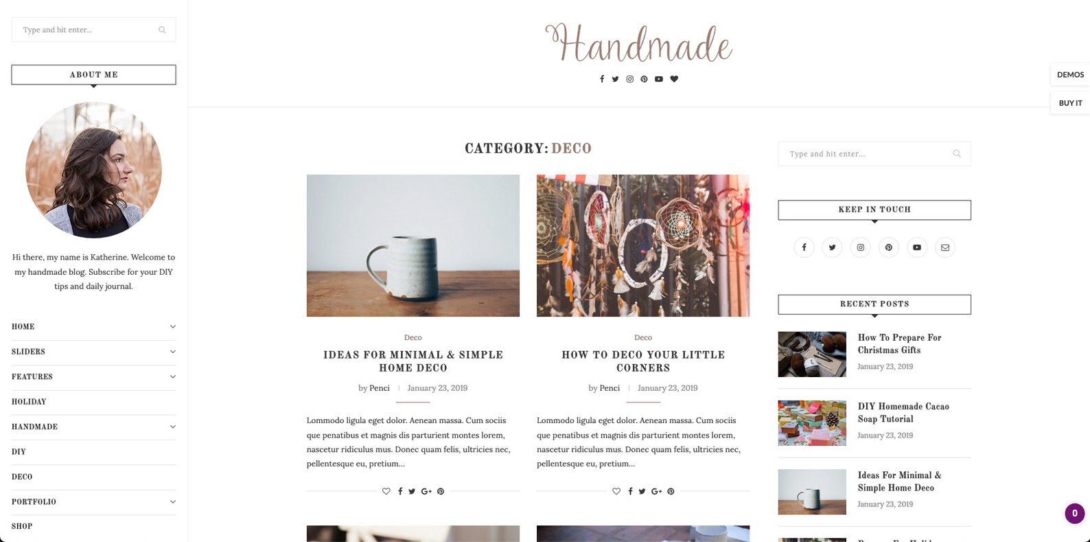 Handmade Blog Website Template Wordpress Web Design 50 | Etsy