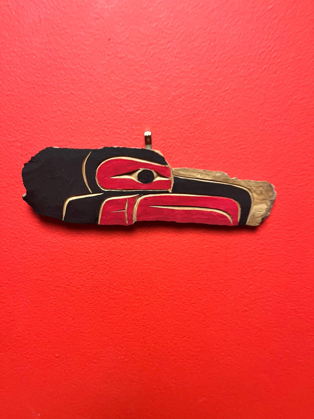 8 Inch Tall Fabulous Raven Plaque on Live Edge Wood by Tyrone Joseph ...