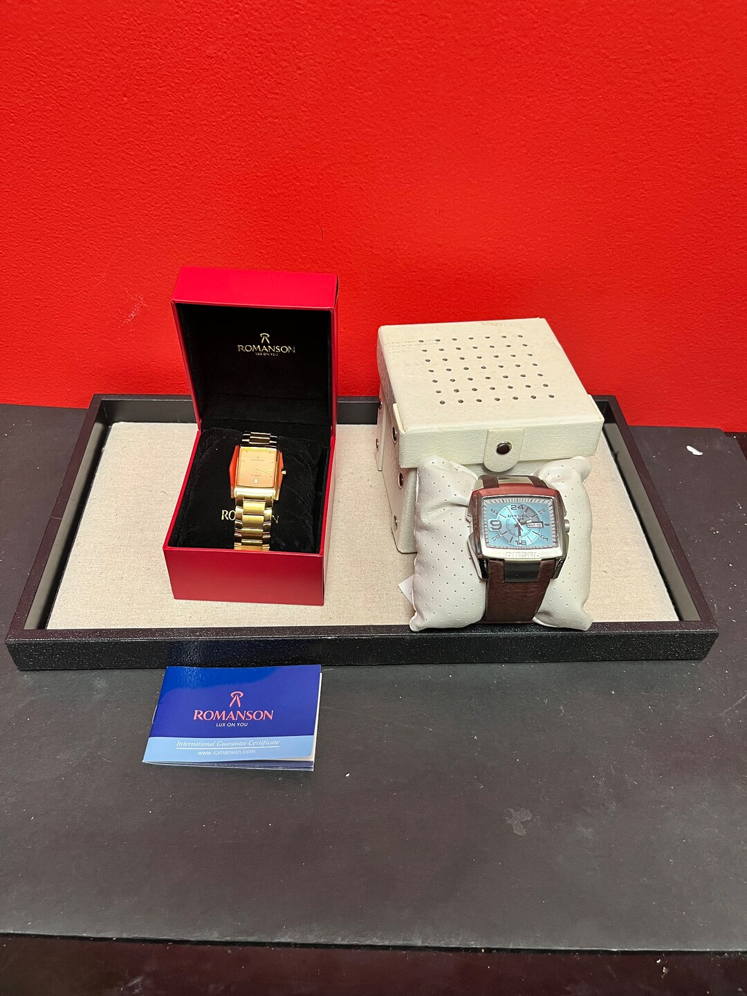 Two Designer Watches in Boxes — Both Seem to Work, but Need Battery ...