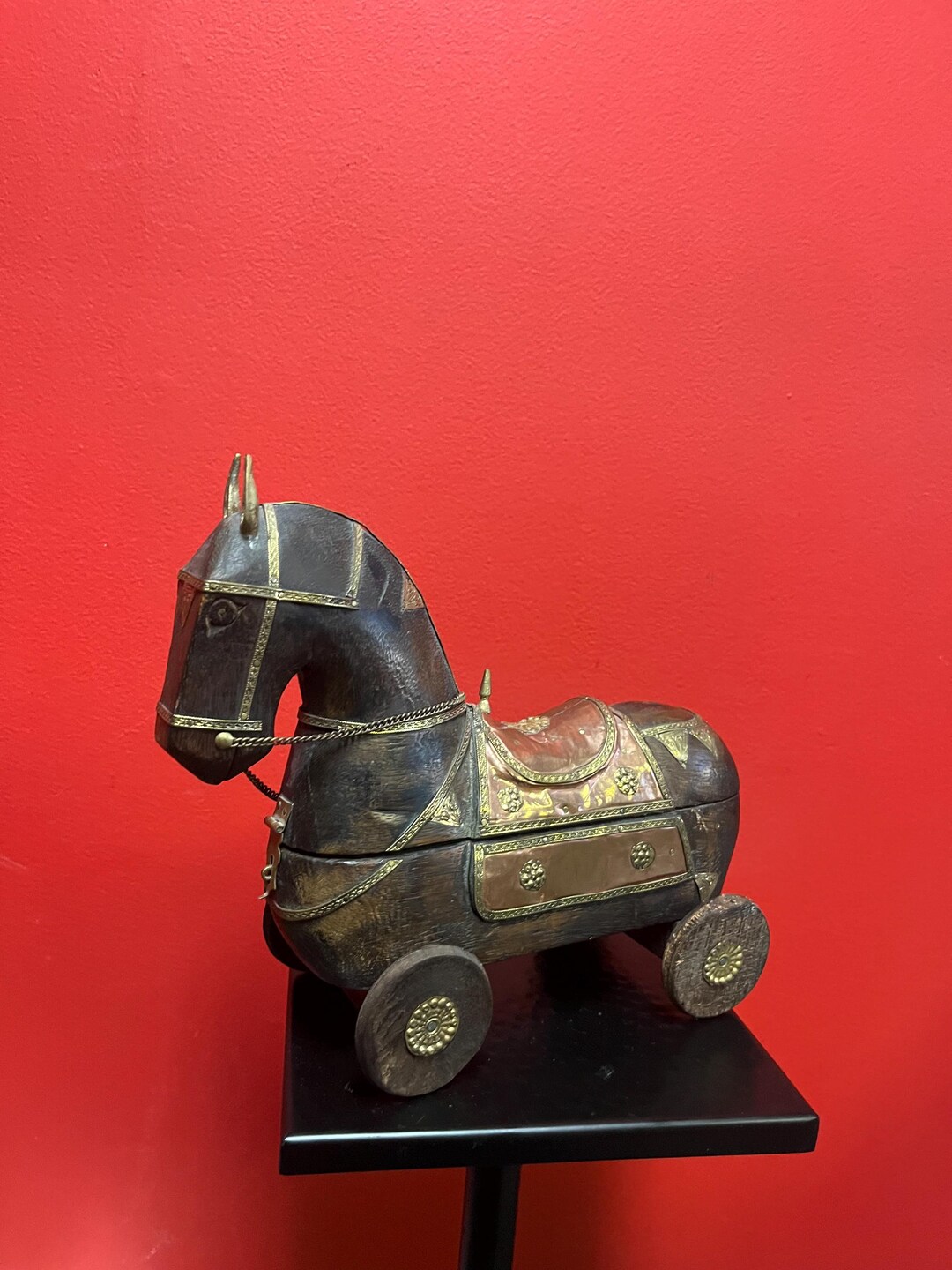 Absolutely Stunning Southeast Asian Copper, Brass and Wooden Horse Box ...