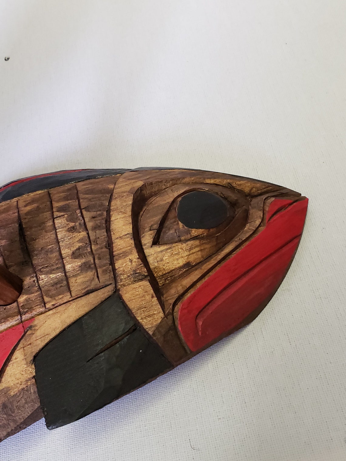 Heron/Salmon Carving Heiltsuk First nations Wood Carver | Etsy
