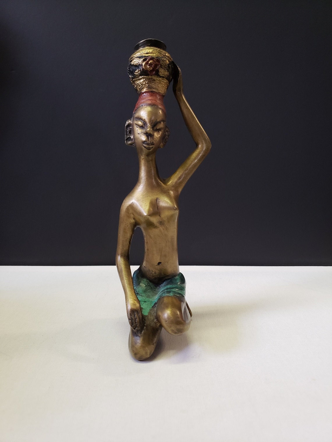 African Bronze Water Carrier - Etsy