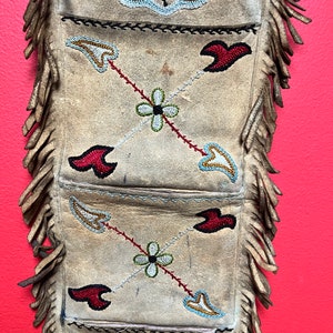 Early Indigenous Leather and Sewn Spices and Medicine Pouch — 18 X 9 ...