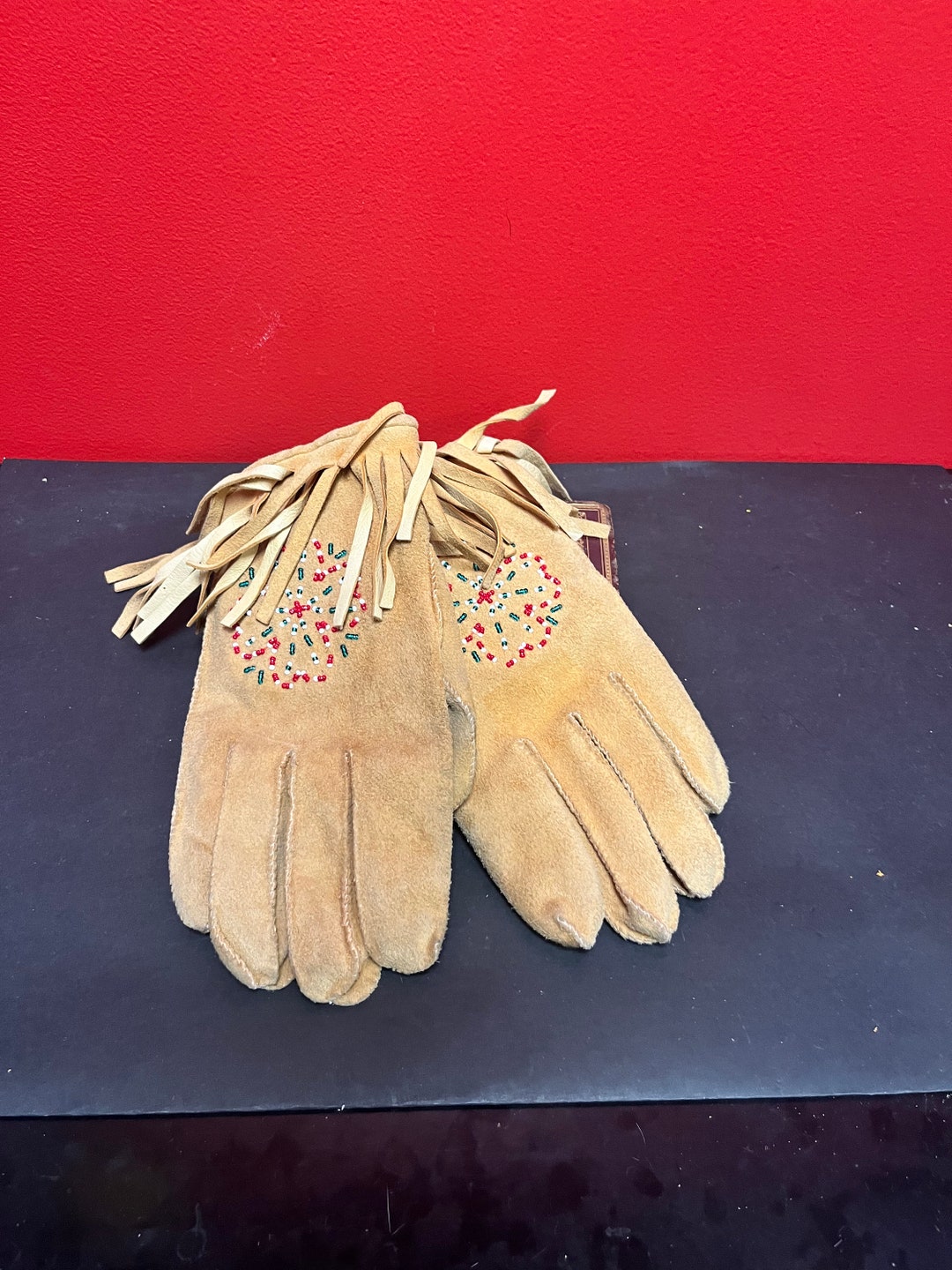 Lovely Antique 10 Inch Leather and Beaded Gloves Indigenous First ...