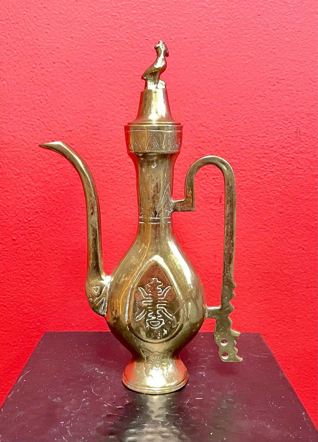 Vintage Solid Brass Etched Indian Oil Dispenser - 7” - Etsy