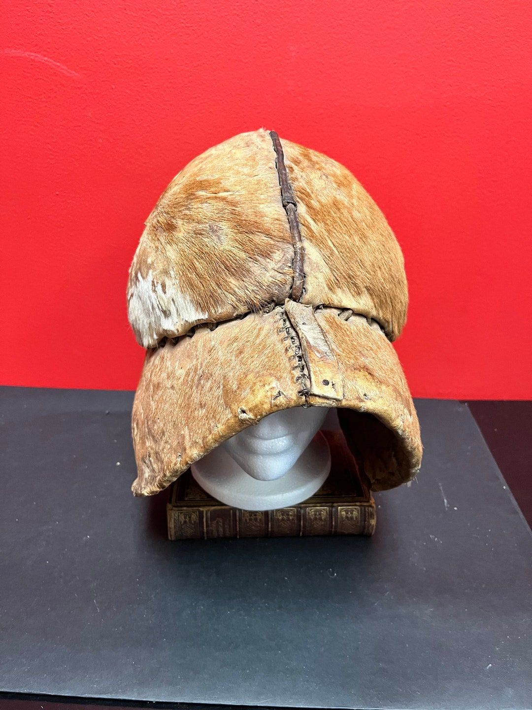 13 X 7 Inch Wide Leather and Fur African Safari Helmet — 19 Century ...