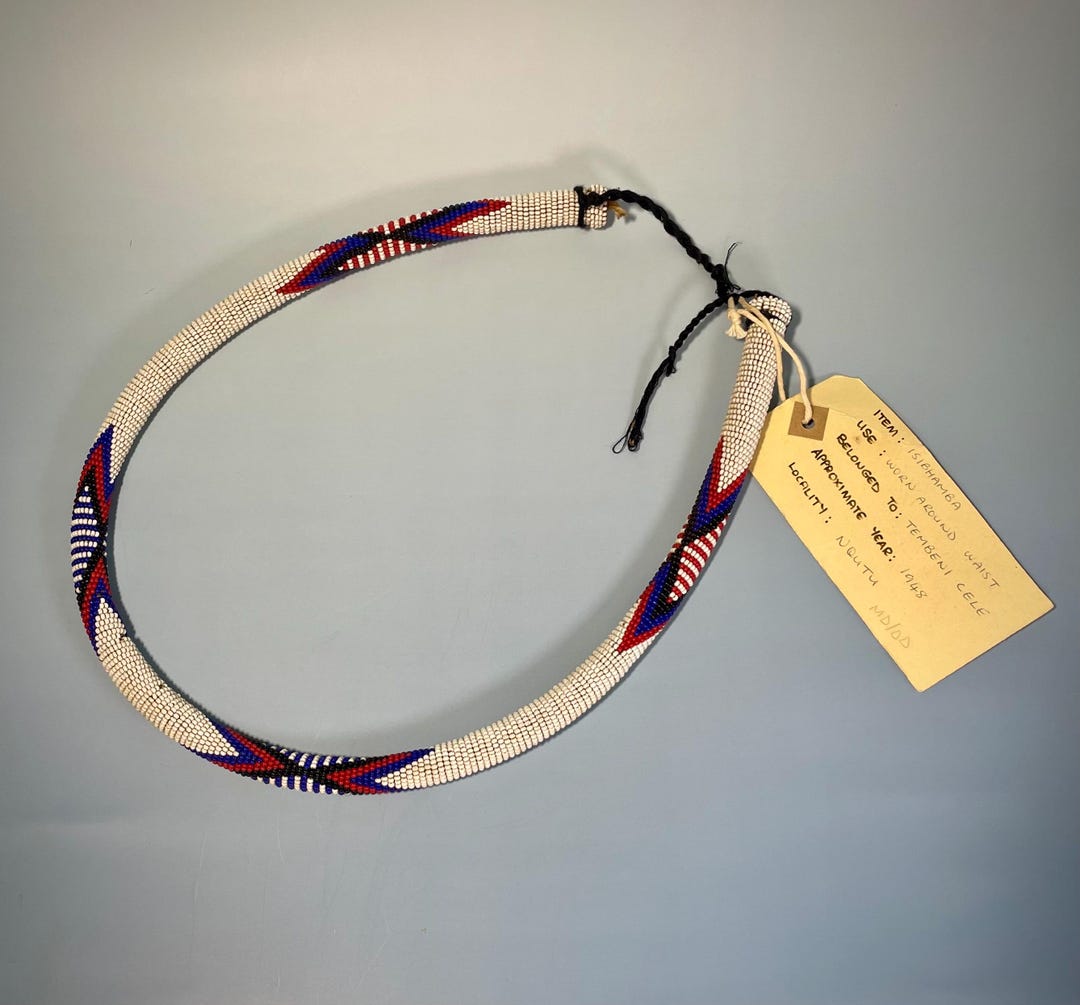 Authentic South African Zulu Isibhamba Beaded Belt (1948) – 25.5 Inches ...