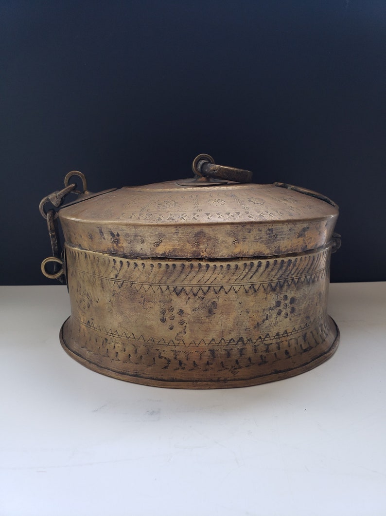 Large Antique Indian Brass Box | Etsy
