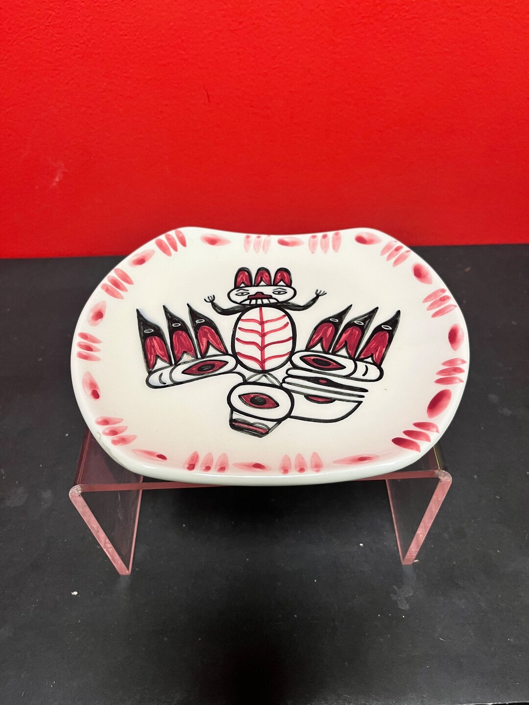 A Lovely 7 Inch Lambert Pottery Raven Dish — Indigenous, First Nations ...