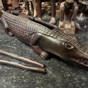 Fabulous 31 Inch Long Antique Oceanic Musical Instrument in the Shape ...