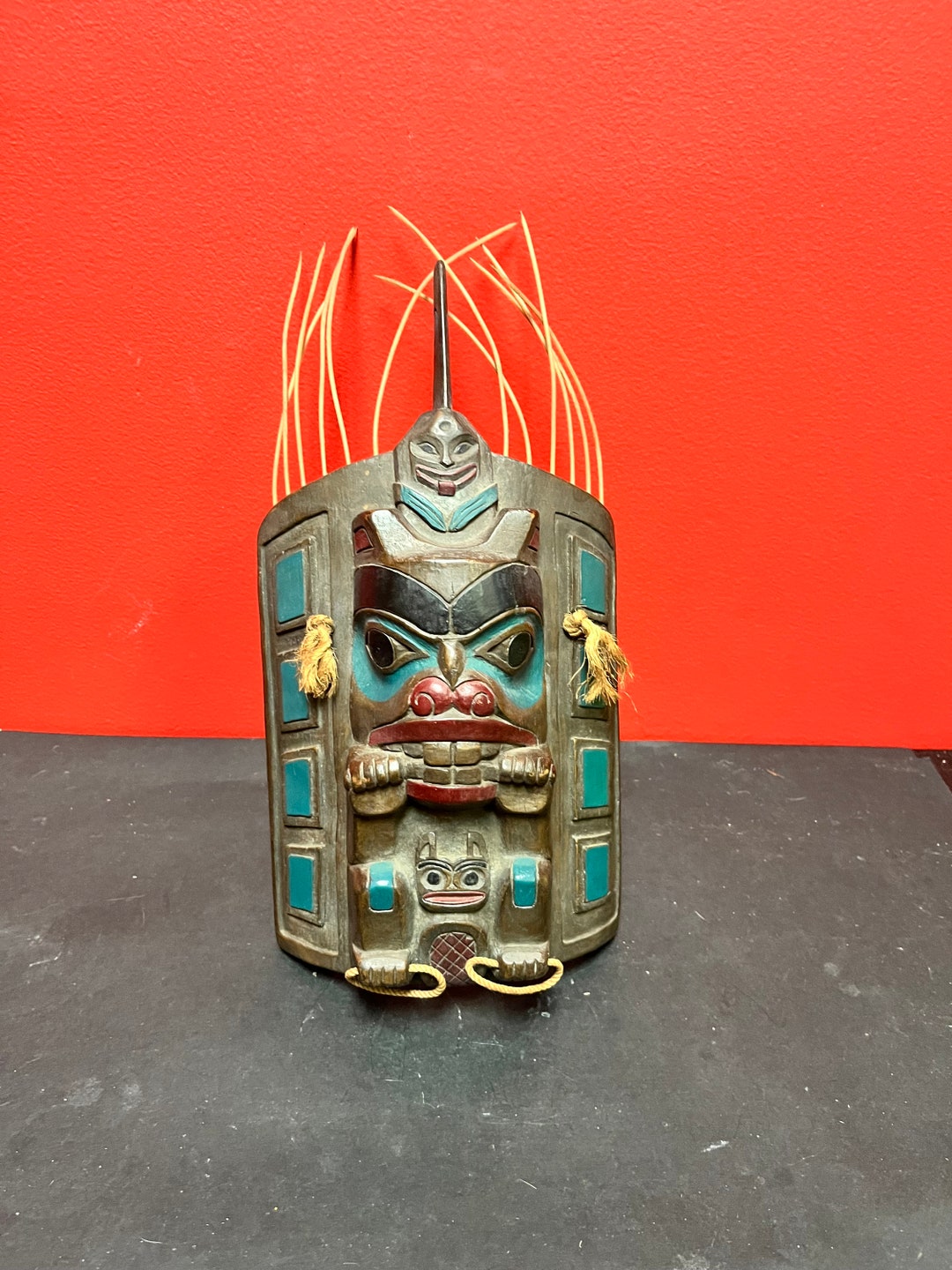 13 X 7 Wide Indigenous Canadian Boma Mask Not Wooden Amazing Look Ready ...