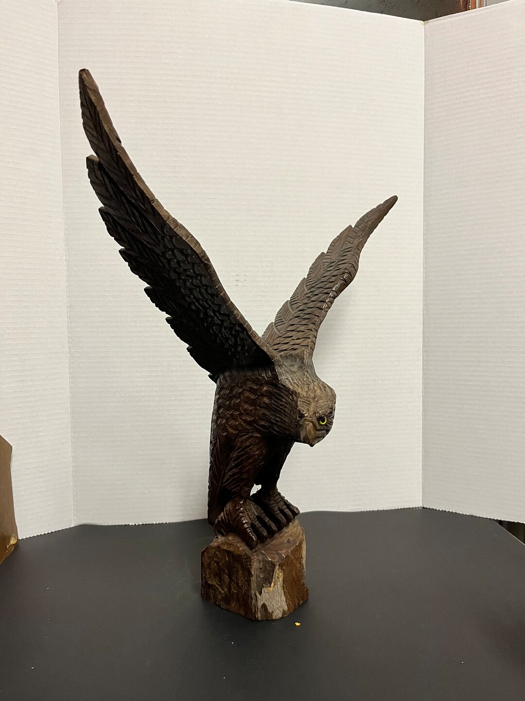 17 Inch Tall Hand Carved Eagle Statue Crazy Amazing Detail - Etsy