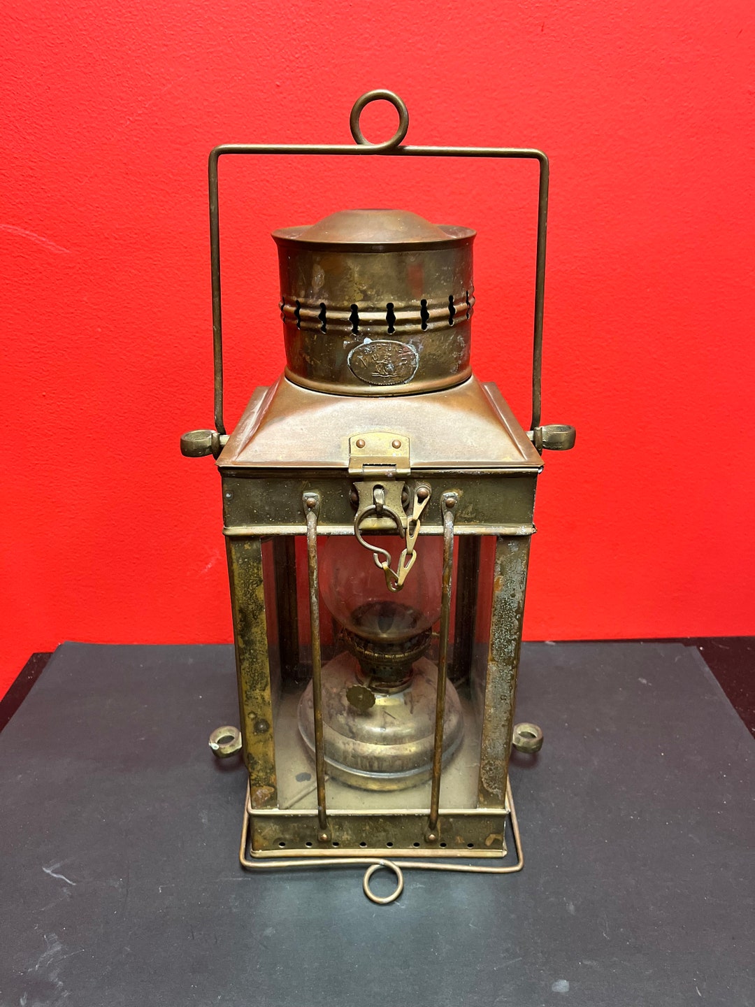 Stunning 17 Inch Tall Antique Mint Condition Marine Brass Ships Lantern ...