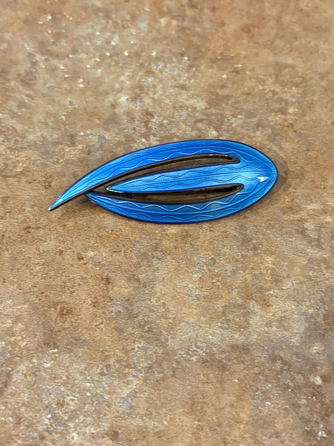ASKELL HOLMSEN Norwegian Sterling Silver and Enamel Brooch in Mint ...