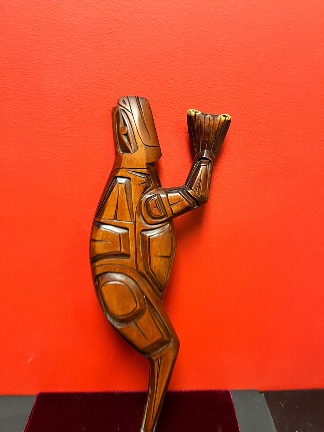 21 Inch Indigenous First Nations Pacific Northwest Coast Signed Frog ...