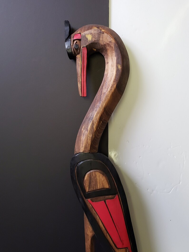Heron/Salmon Carving Heiltsuk First nations Wood Carver | Etsy