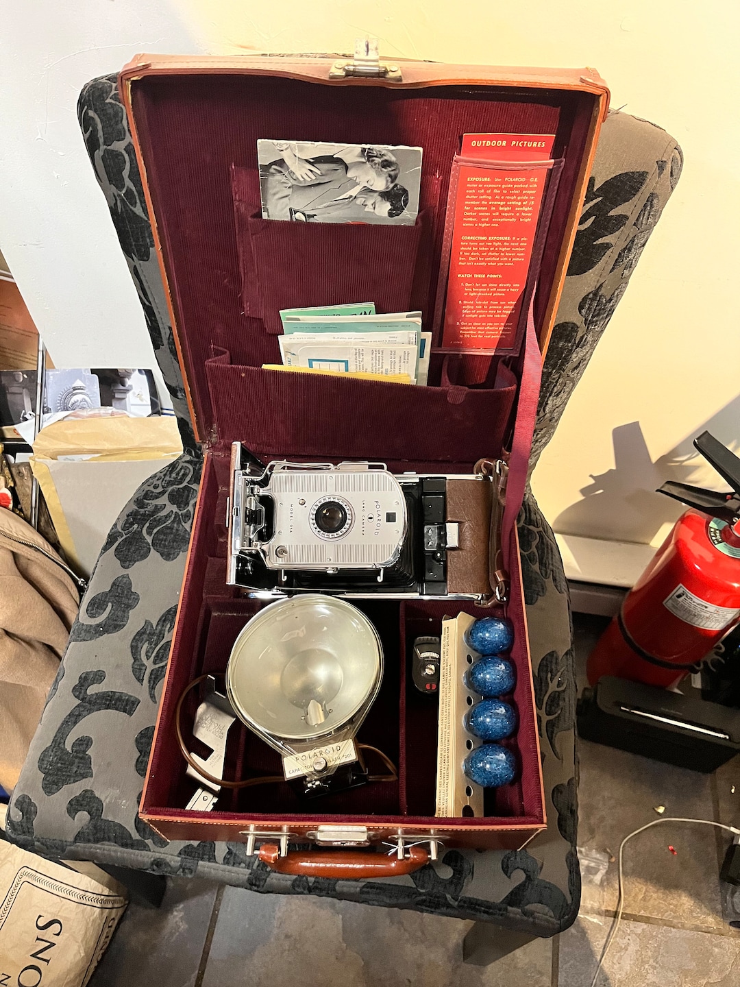 Amazing Vintage Polaroid Land Camera Model 95 With Original Accessories ...