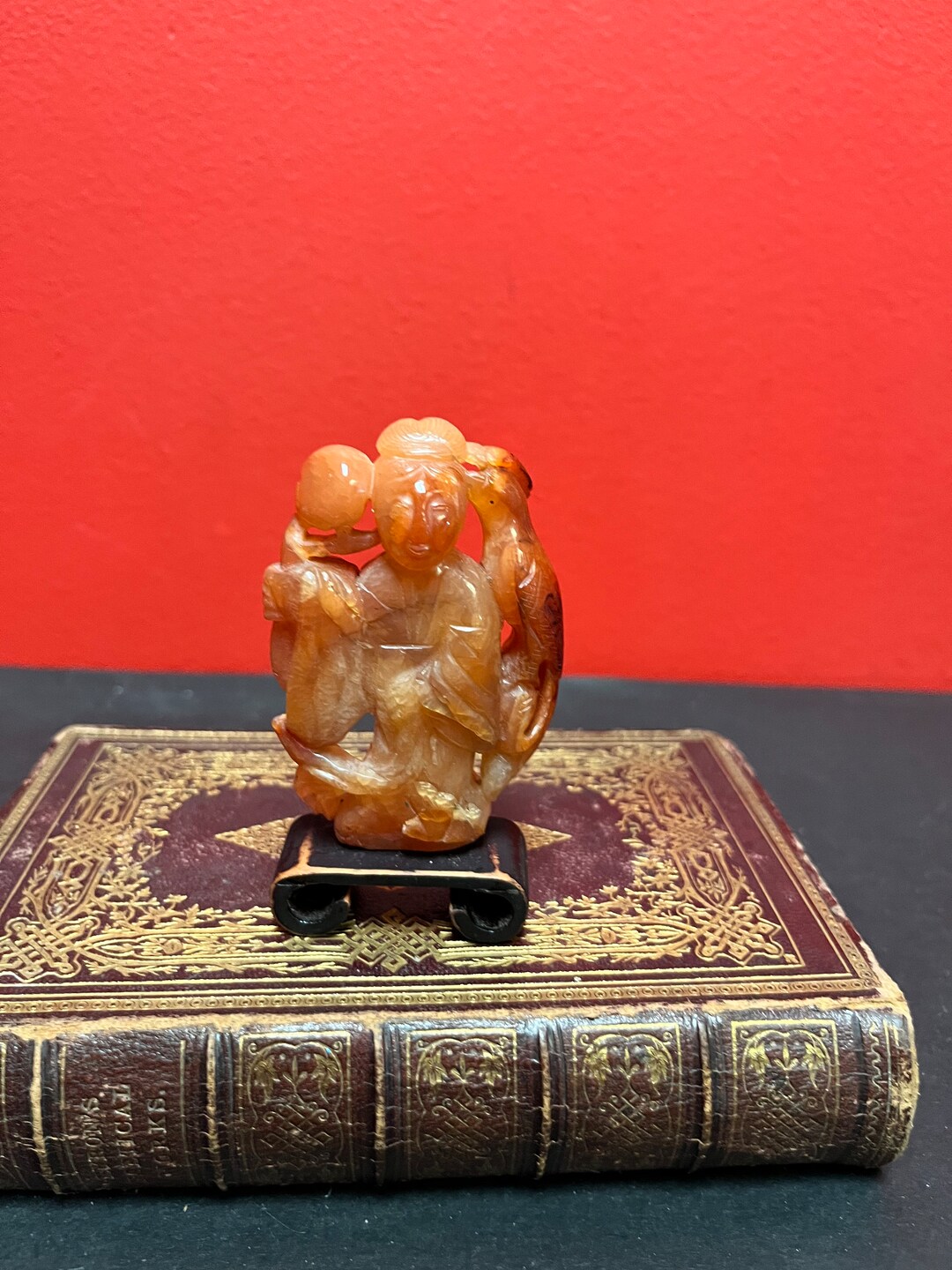Very Rare 3 Inch High Chinese Red Jade Beauty on Stand - Wow - Etsy