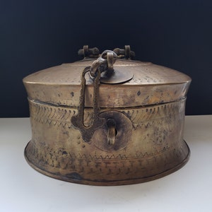 Large Antique Indian Brass Box - Etsy