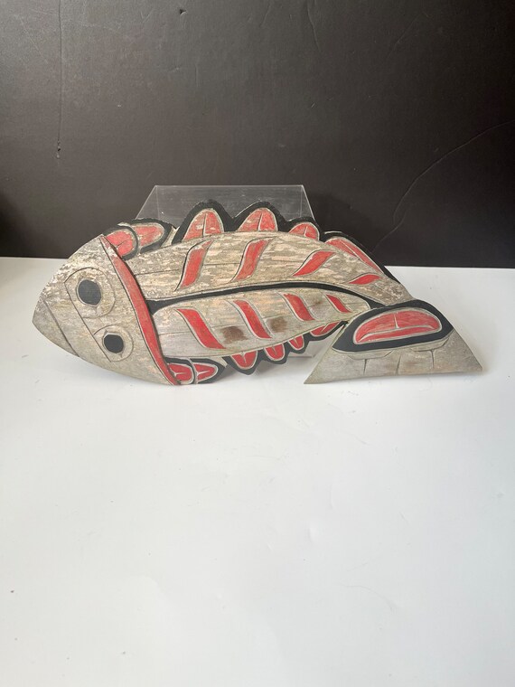 Wonderful Indigenous Signed 14 X 6 Cedar Polychrome Painted - Etsy