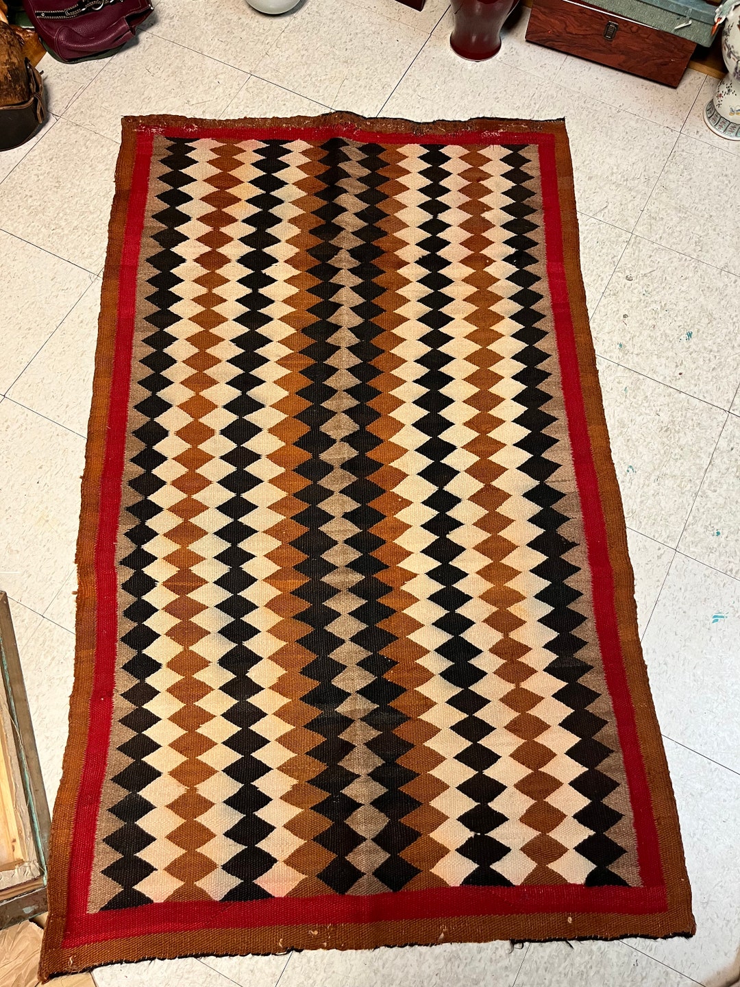 62 X 38” Wide, Stunning Syrian Antique Rug — Great Condition for Its ...
