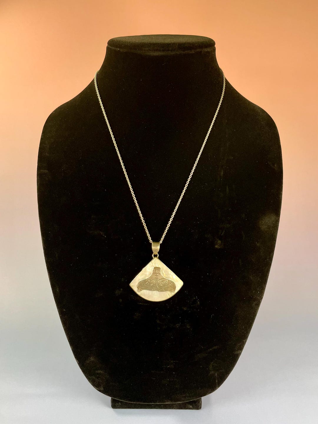 First Nations Abalone and Sterling Silver Engraved Pendant Necklace - Etsy