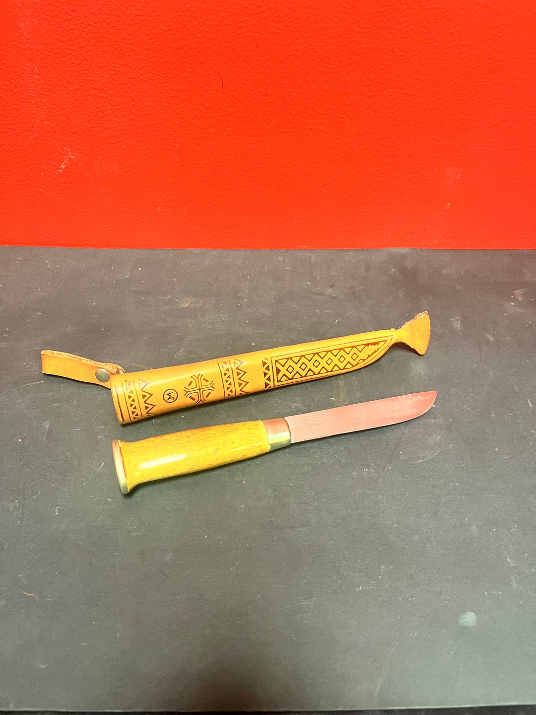 Lovely 7 Inch Long, Engraved Eskimo Canadian Hunting Knife in Original ...