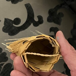 4 X 3 Inch Canadian Indigenous First Nations Cedar Bark Basket With ...