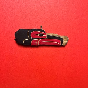 8 Inch Tall Fabulous Raven Plaque on Live Edge Wood by Tyrone Joseph ...